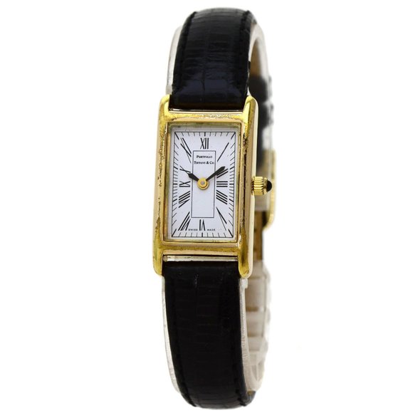 Tiffany & Co. | Accessories | Tiffany Portfolio Square Watch Gp Leather ...